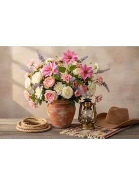 Z-A LLC | Accents | Pink Clematis Faux Flower Stem Floral Branch | Poshmark